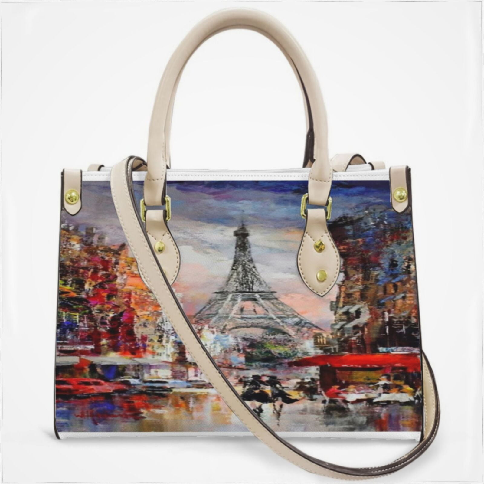 Romantic Paris Eiffel Tower Cross Body Bags For Women Small Leather ...