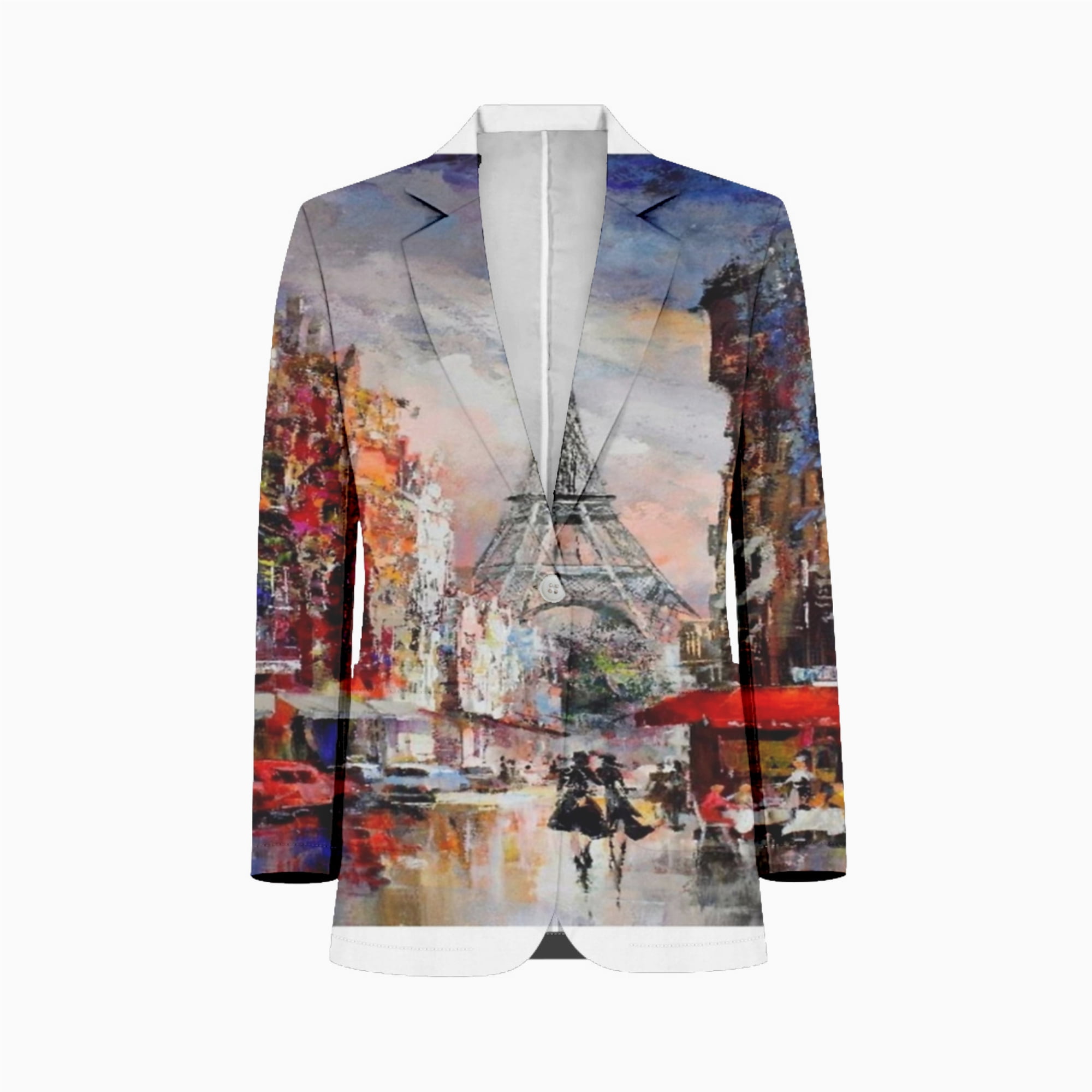 Romantic Paris Eiffel Tower Mens Suits Shawl Collar Slim Fit Suit Mens ...
