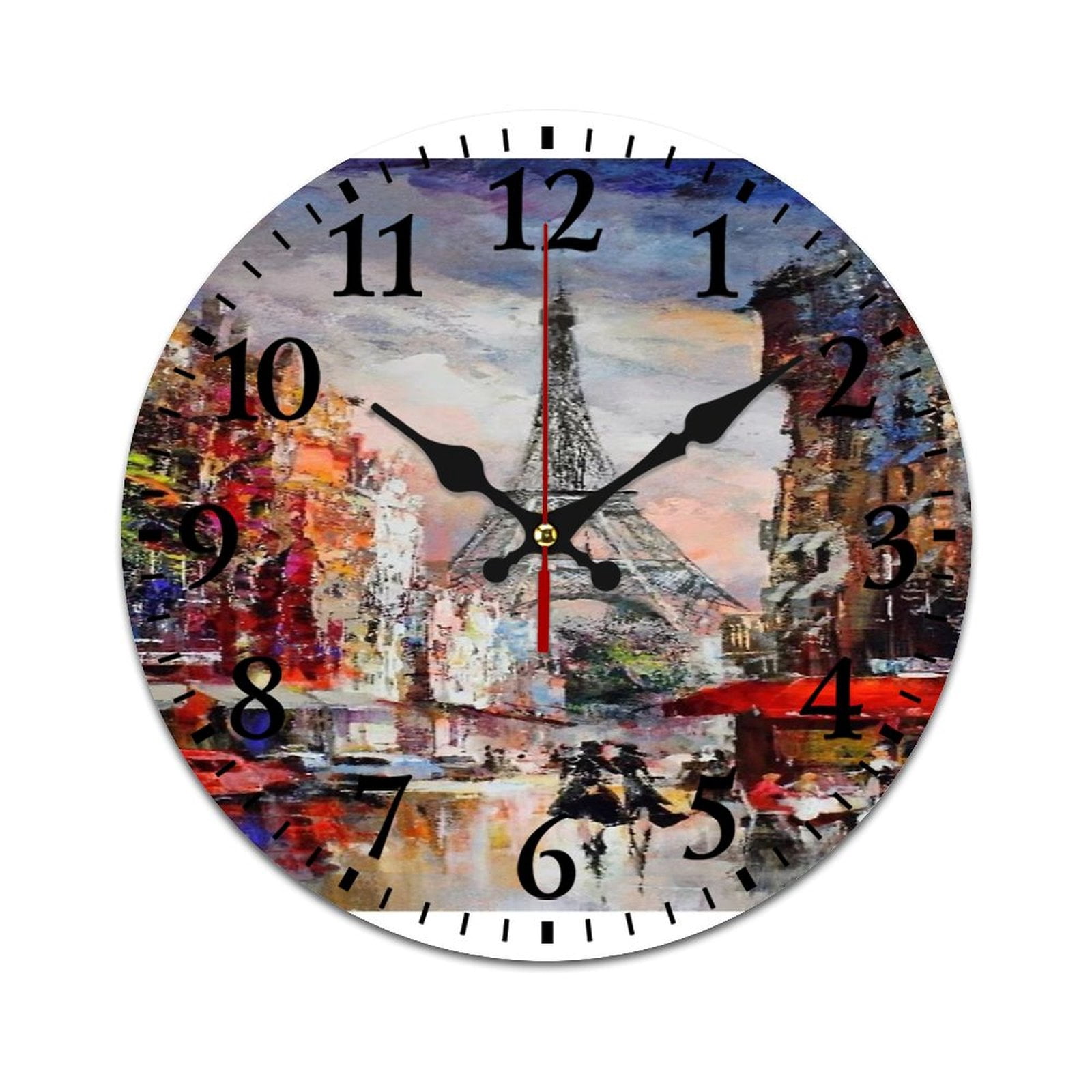 Romantic Paris Eiffel Tower Wall Clock Modern Design Clocks Wall ...