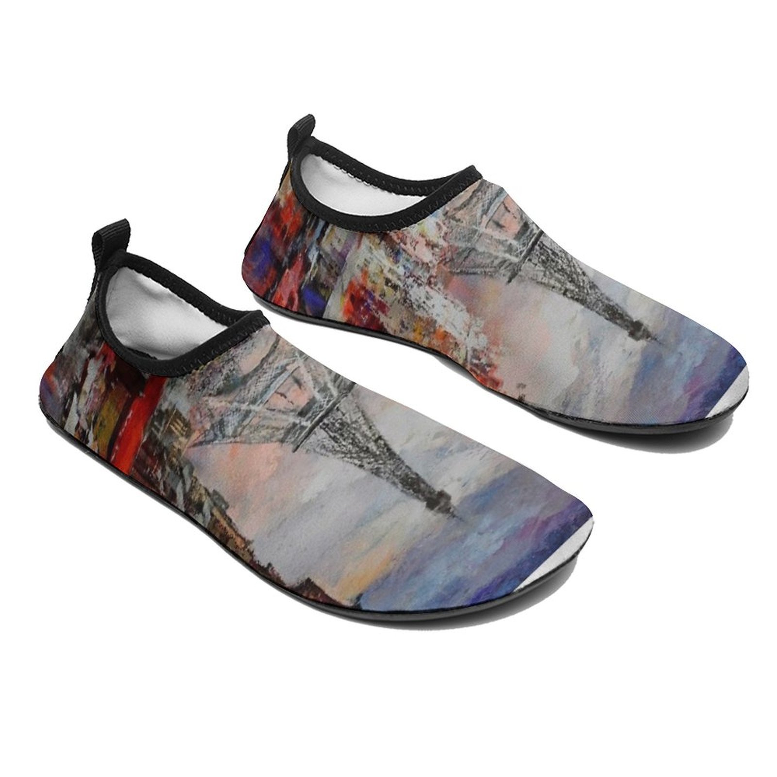 Romantic Paris Eiffel Tower Water Shoes Beach Slip-on Shoes for Men ...