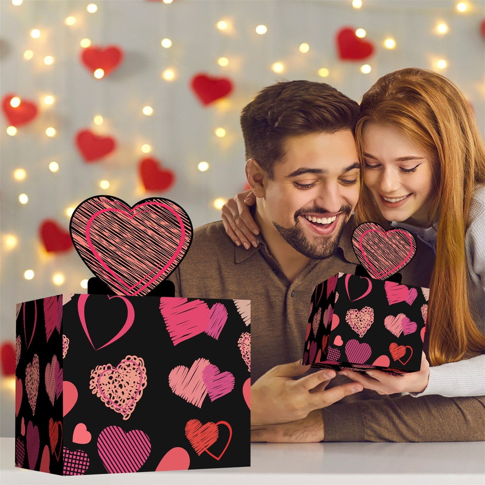 Romantic Pop-Up Greeting Card Box with Heartfelt Messages and Floral Design for Special ...