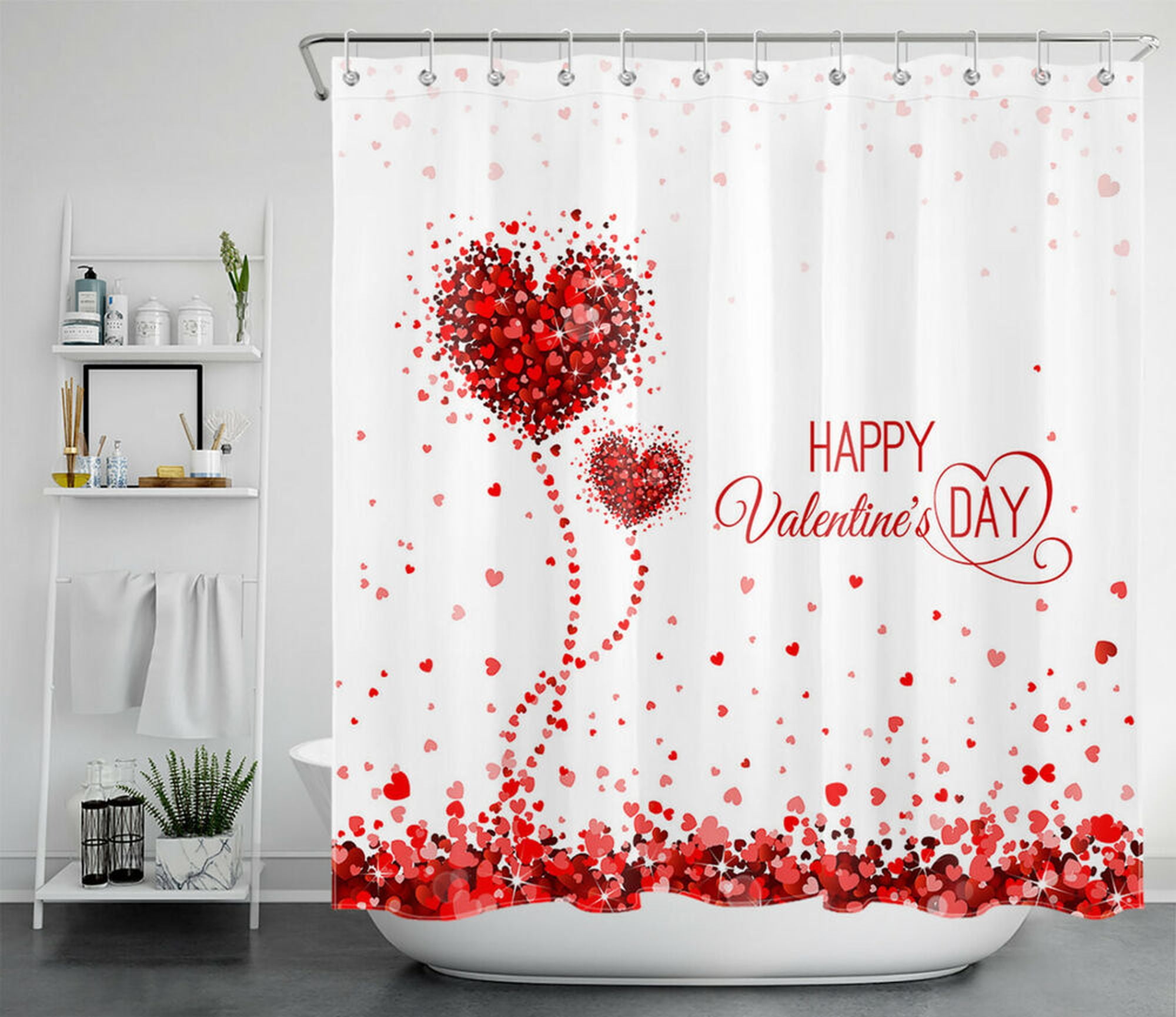 Romantic Red Love Balloon Shower Curtain - Elevate Your Bathroom ...