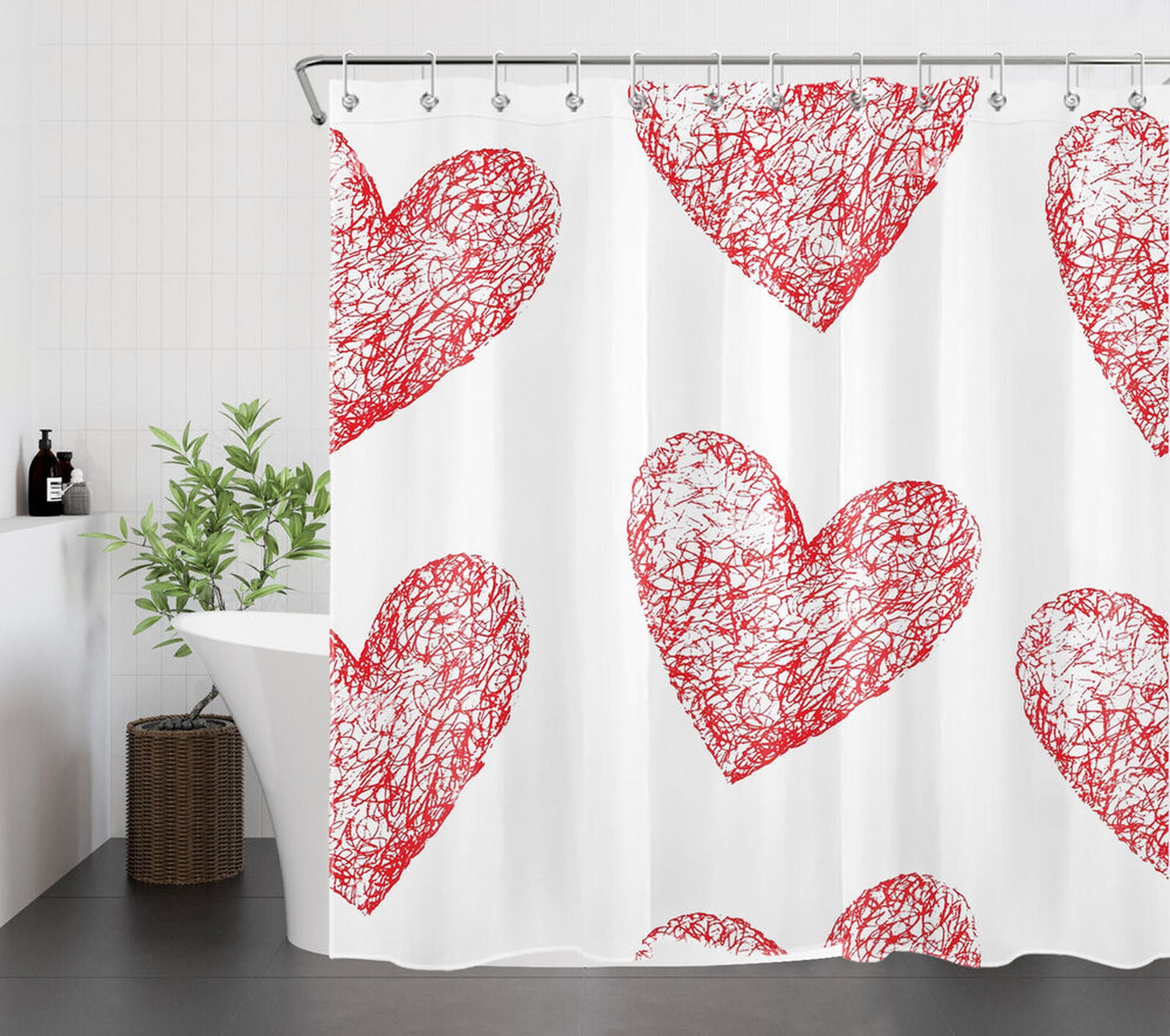 Romantic Red Shower Curtain For Valentines Day Set The Mood In Your