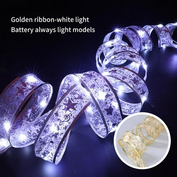 Romantic Ribbon Fairy Lights, 13ft-40 LED Ribbon Christmas Lights for ...