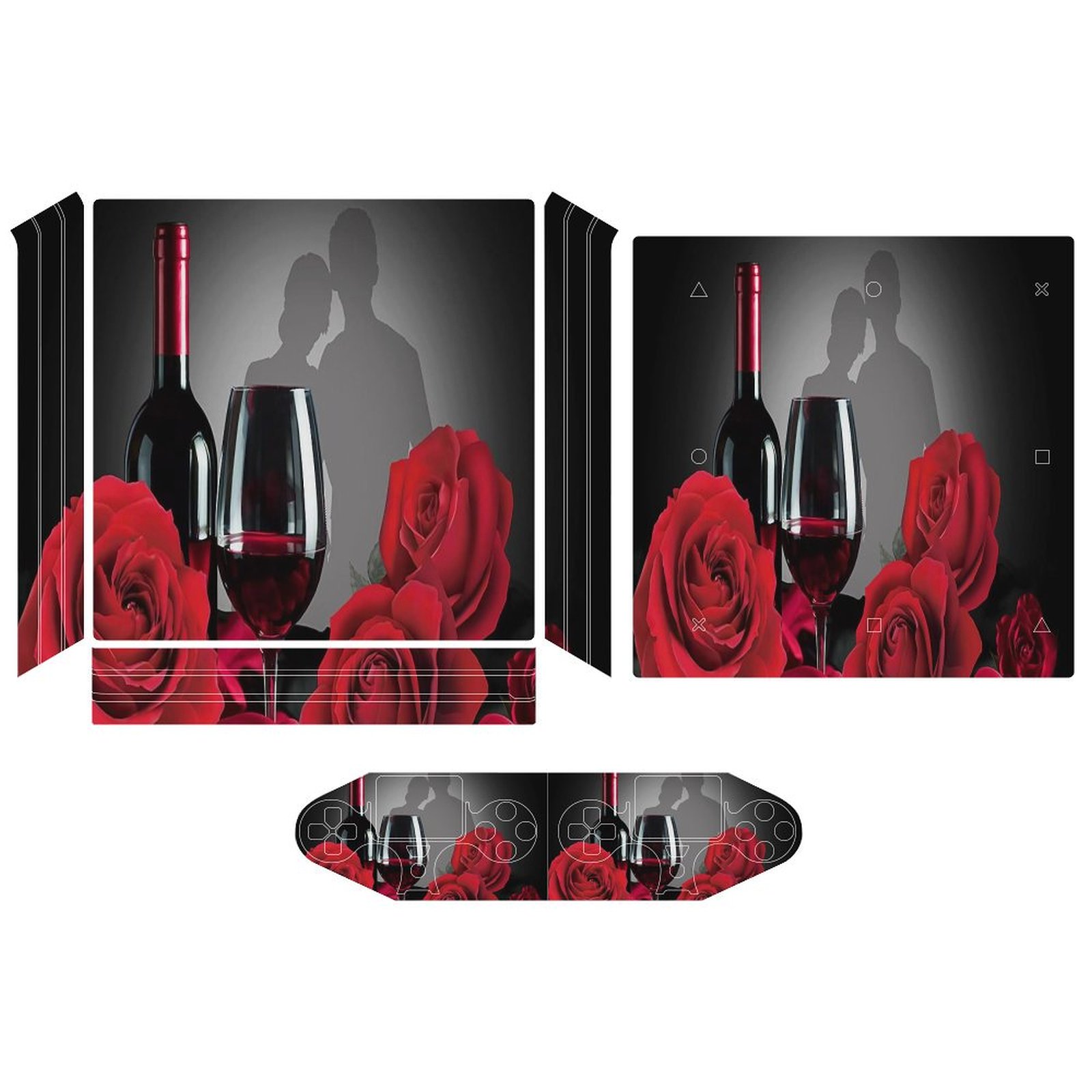 Romantic Rose Wine PS4/PS4 Pro/PS4 Slim Skin Sticker For Console And ...