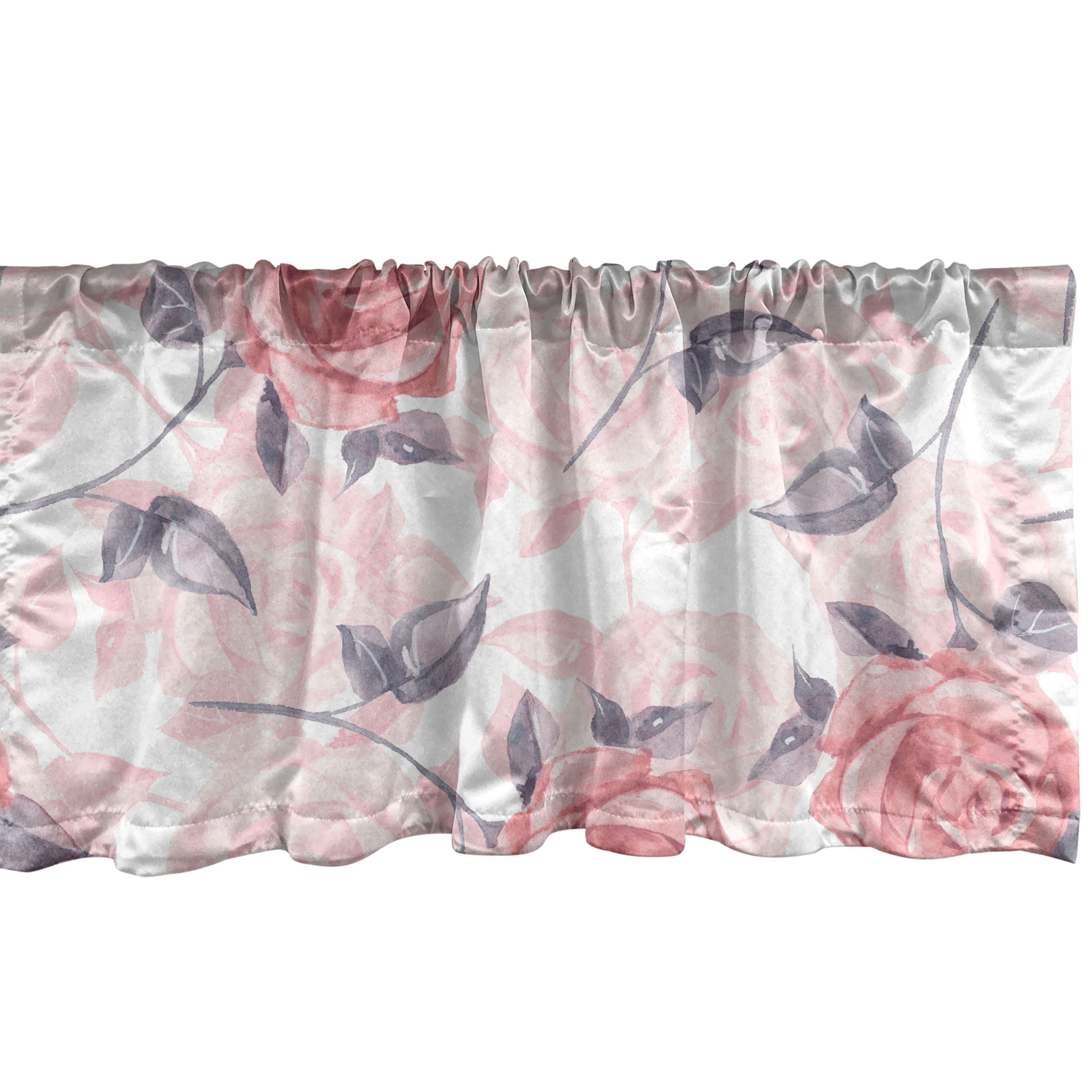 Romantic Roses Window Valance, Soft Colors Floral Boho Garden Scene ...
