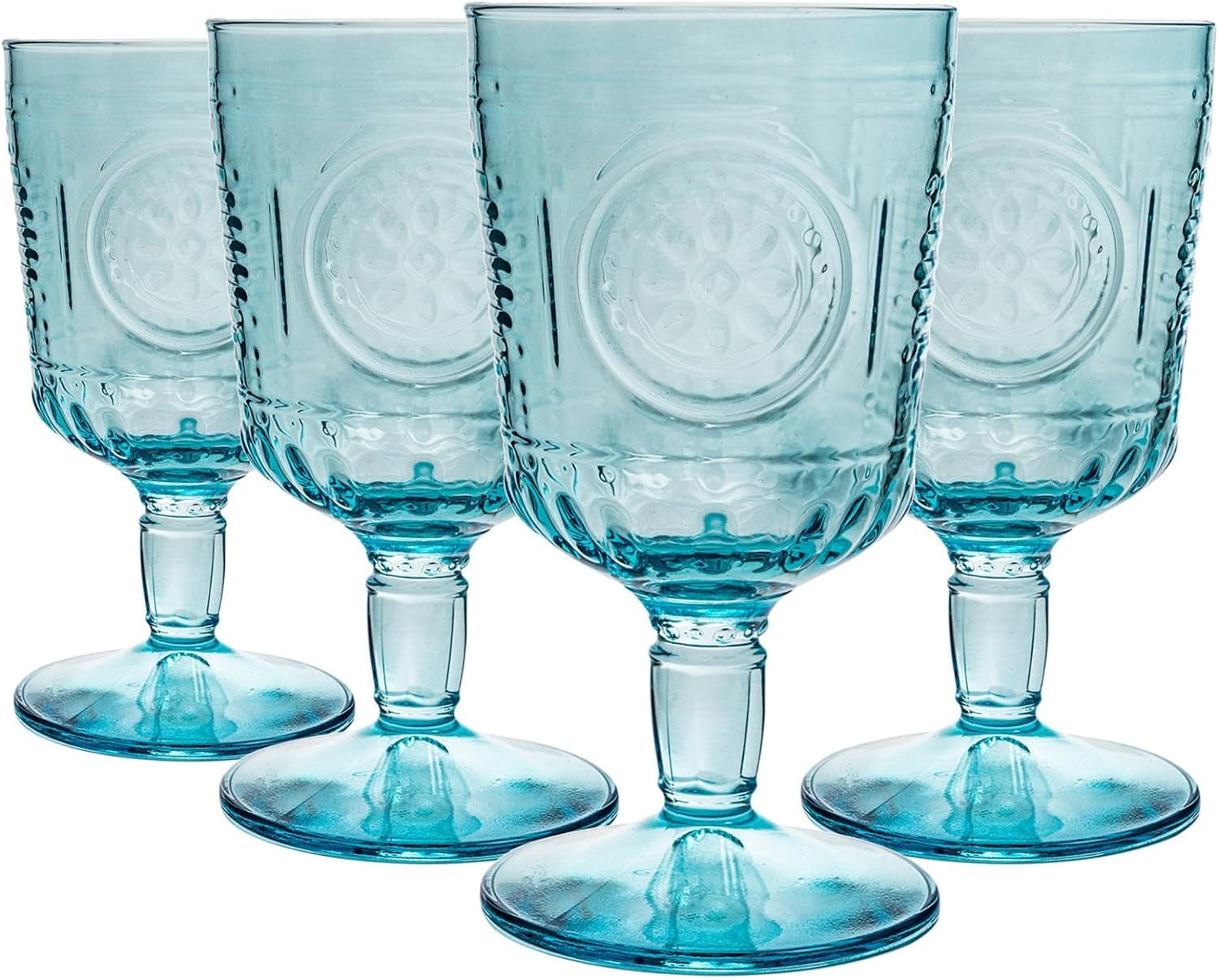 Romantic Set Of 4 Stemware Glasses, 10.75 Oz. lored Crystal Glass ...