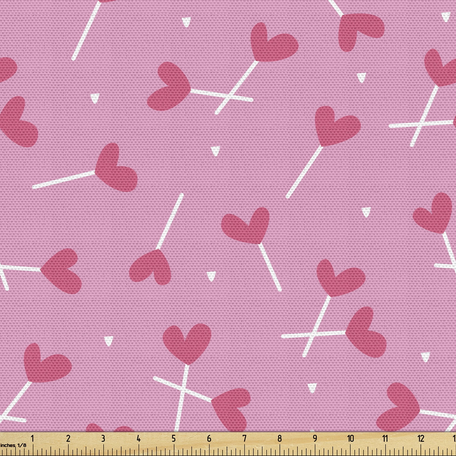 Ambesonne Romantic Fabric by the Yard Upholstery, Hearts Valentine's ...