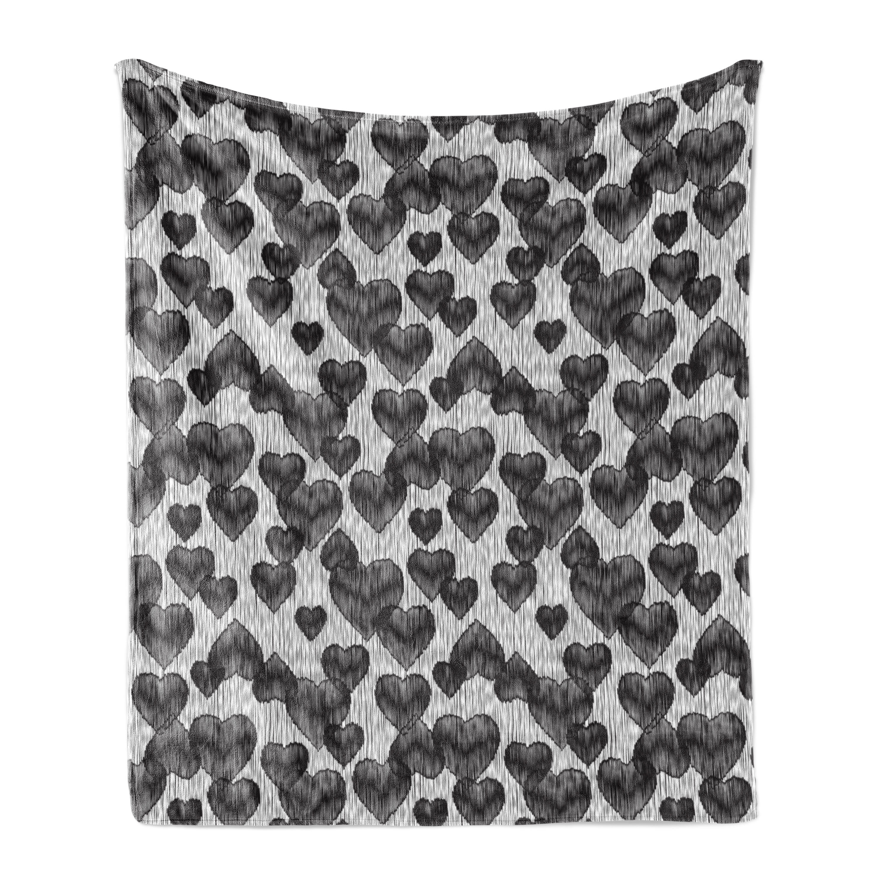 Romantic Soft Flannel Fleece Throw Blanket, Gothic Hearts Tattoo Style ...