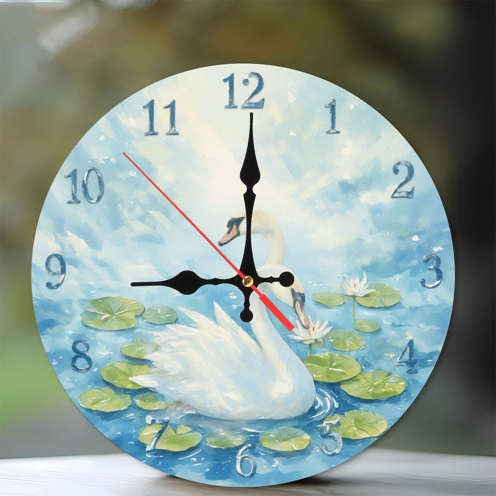 Romantic Swan Couple Wall Clock Home Decor Art Gift 10-Inch Silent ...