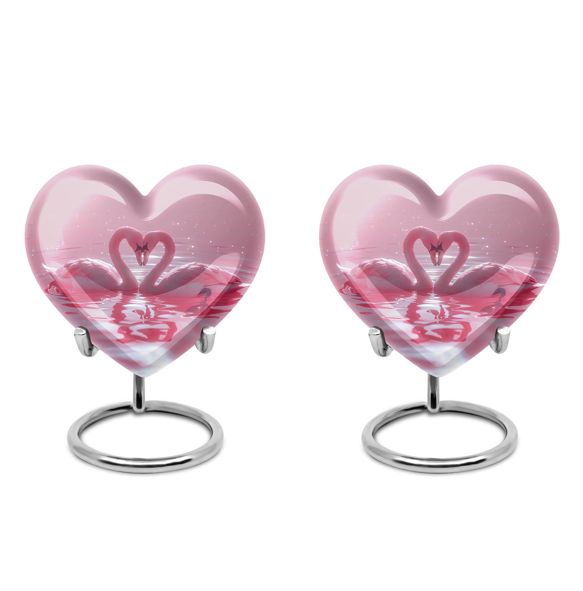 Romantic Swan Reflections - Mini Heart Urn - Elegant Tiny Urn For Adult ...