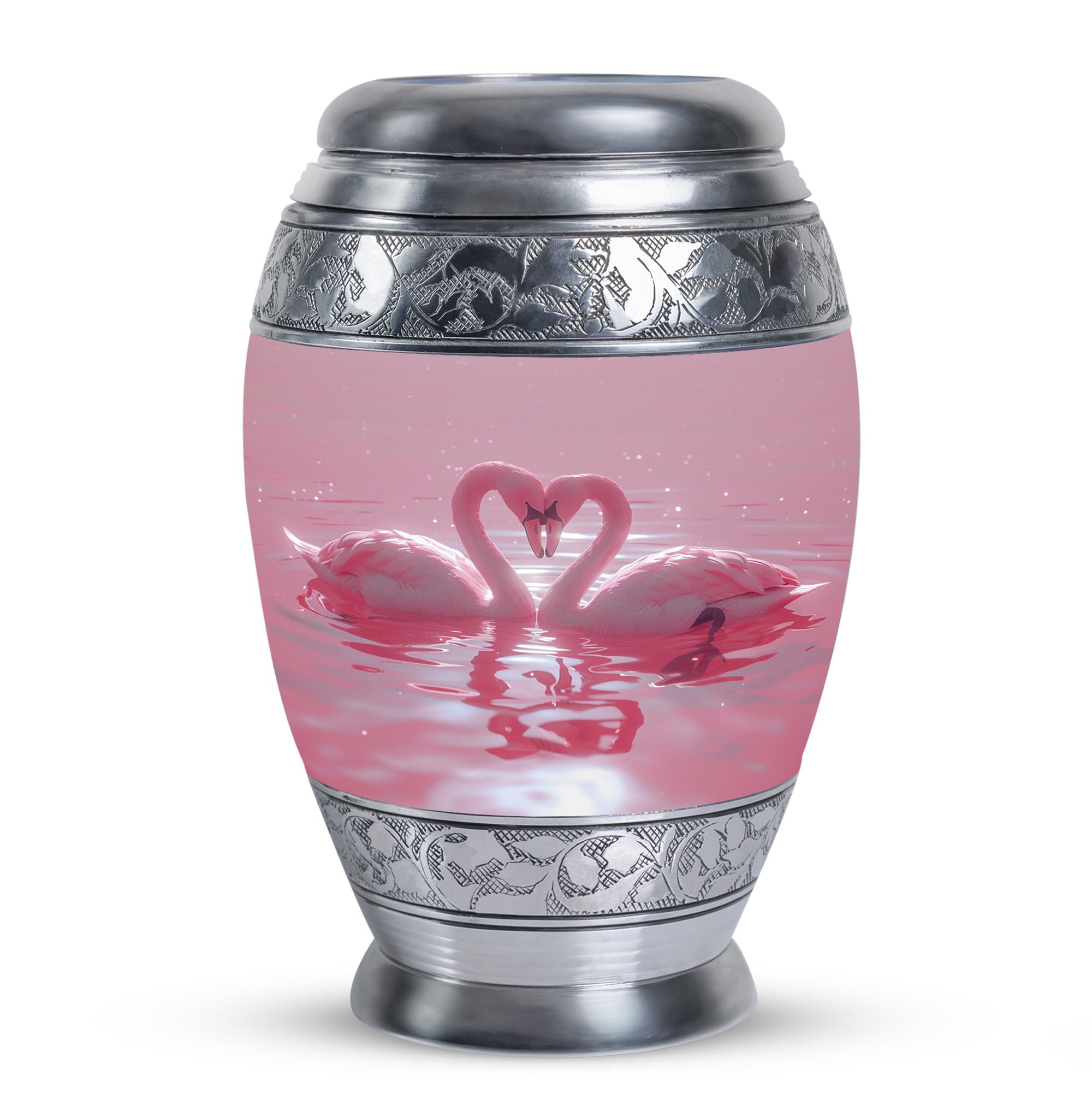 Romantic Swan Reflections - Mini Urn - Elegant Tiny Urn For Adult Ashes ...