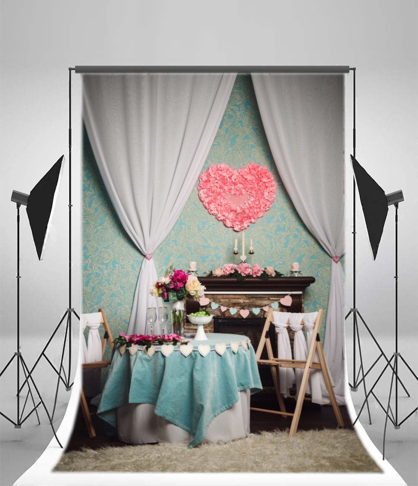 Romantic Valentine's Day Backdrop 5x7ft Retro Interior Design ...