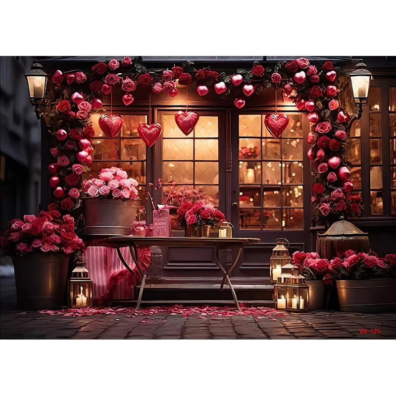Romantic Valentine's Day Photography Backdrops Props Red Rose Birthday ...