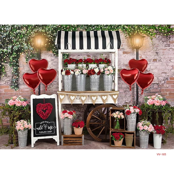 Romantic Valentine's Day Photography Backdrops Props Red Rose Birthday ...