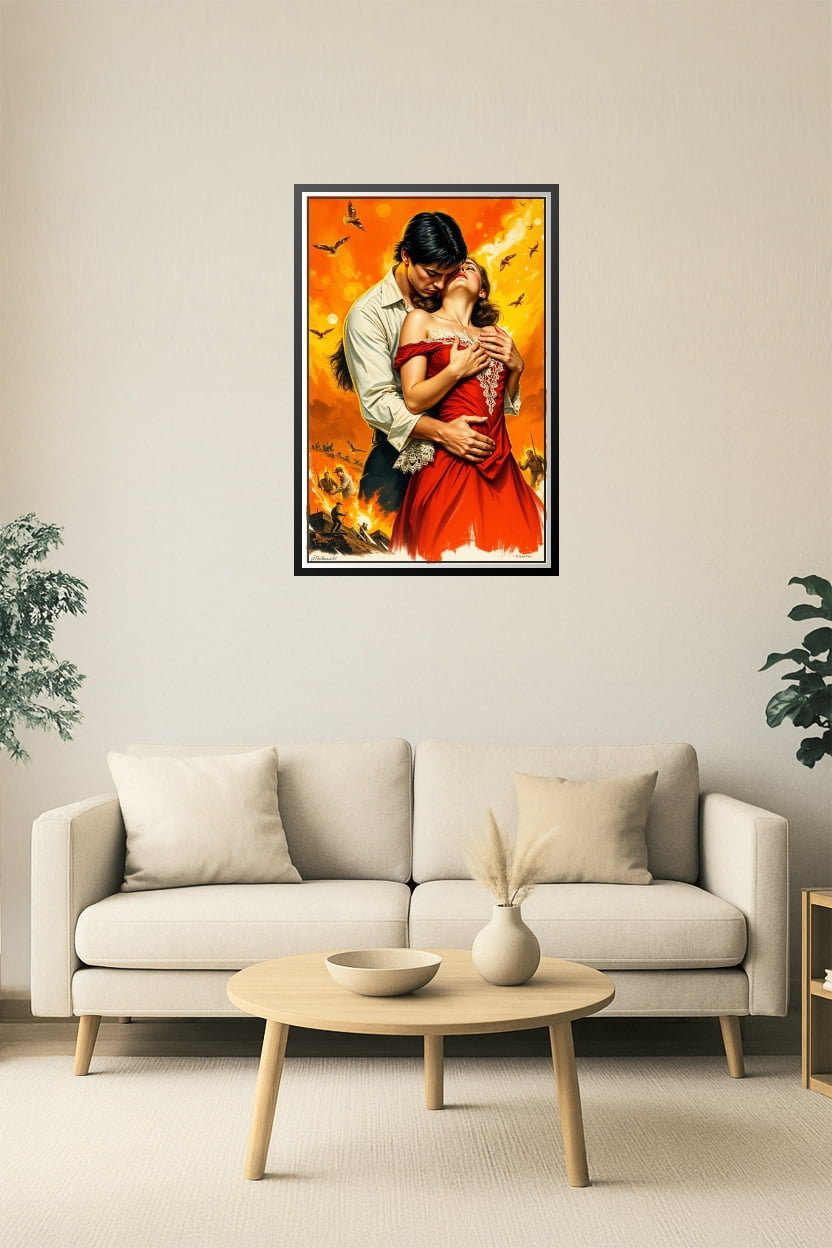 Romantic War Drama Poster – Passion & Conflict Vintage Art Print 【Photo ...