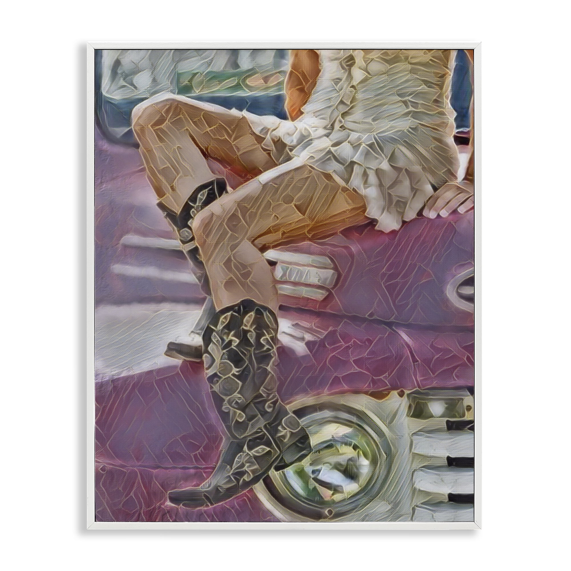 Romantic Westerns Cowgirl White Framed Giclee Art, design by Jesse ...