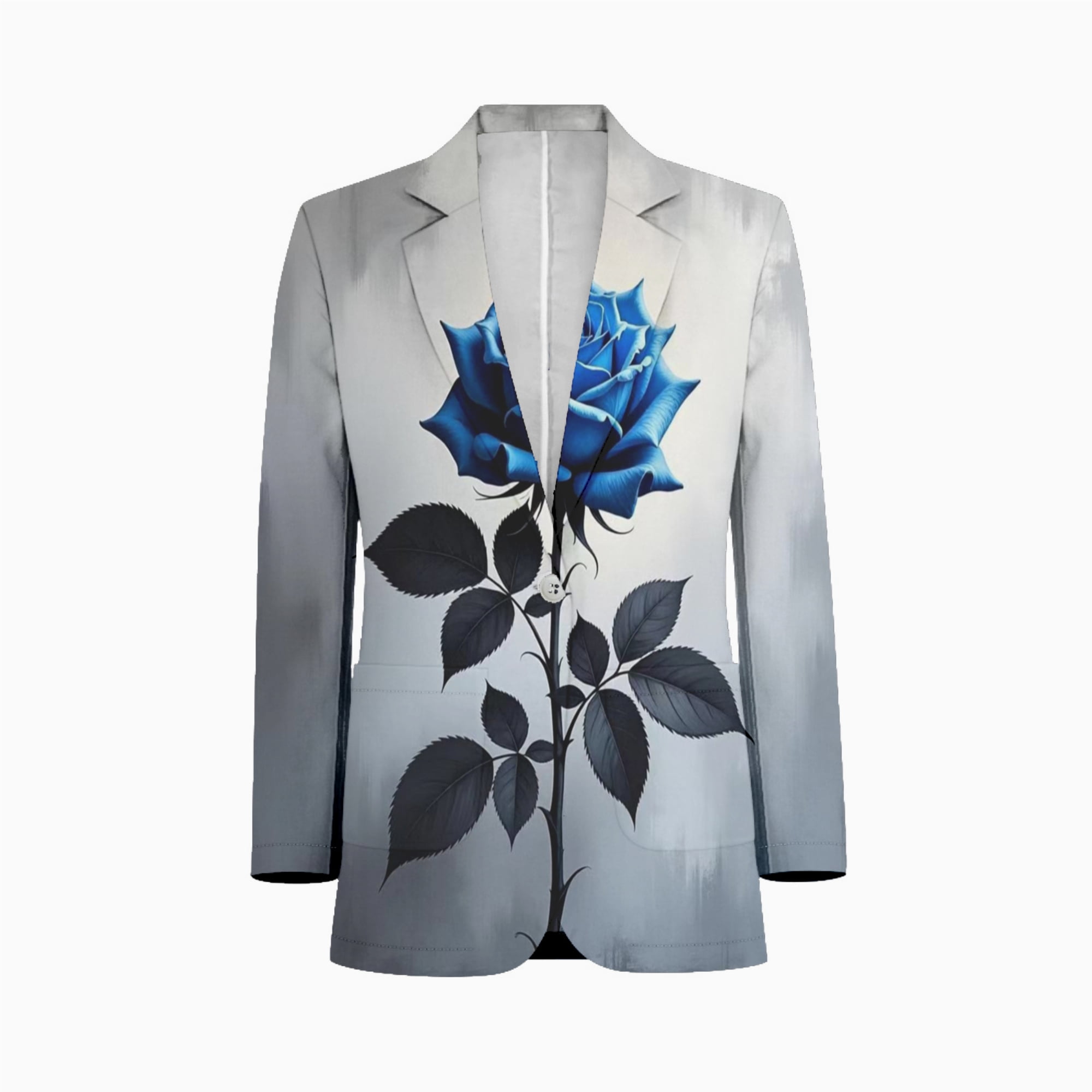 Romantic blue Rose Customized Men's Suits full man Shawl Collar ...