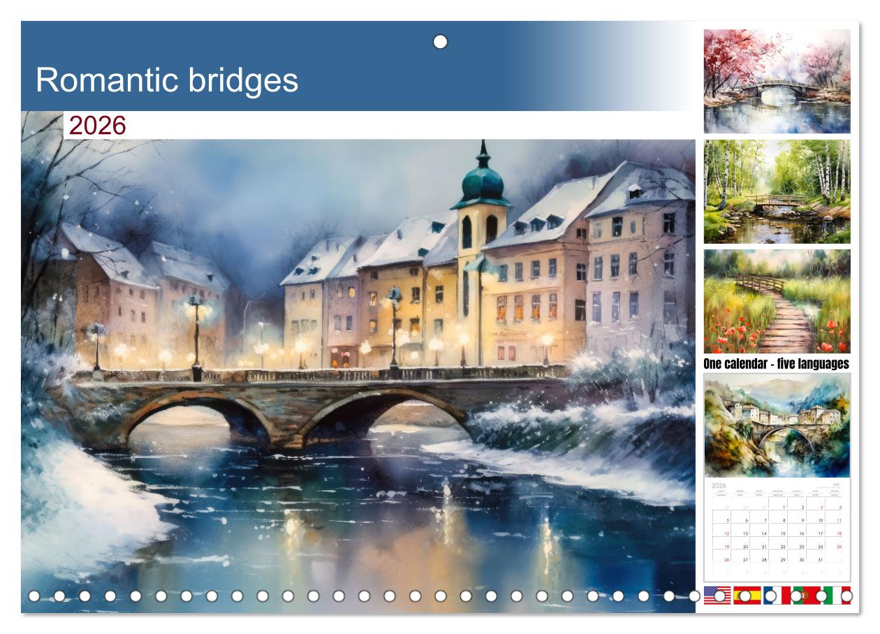 Romantic bridges (Monthly Wall Calendar 2026 11.7 x 16.5 (open ...