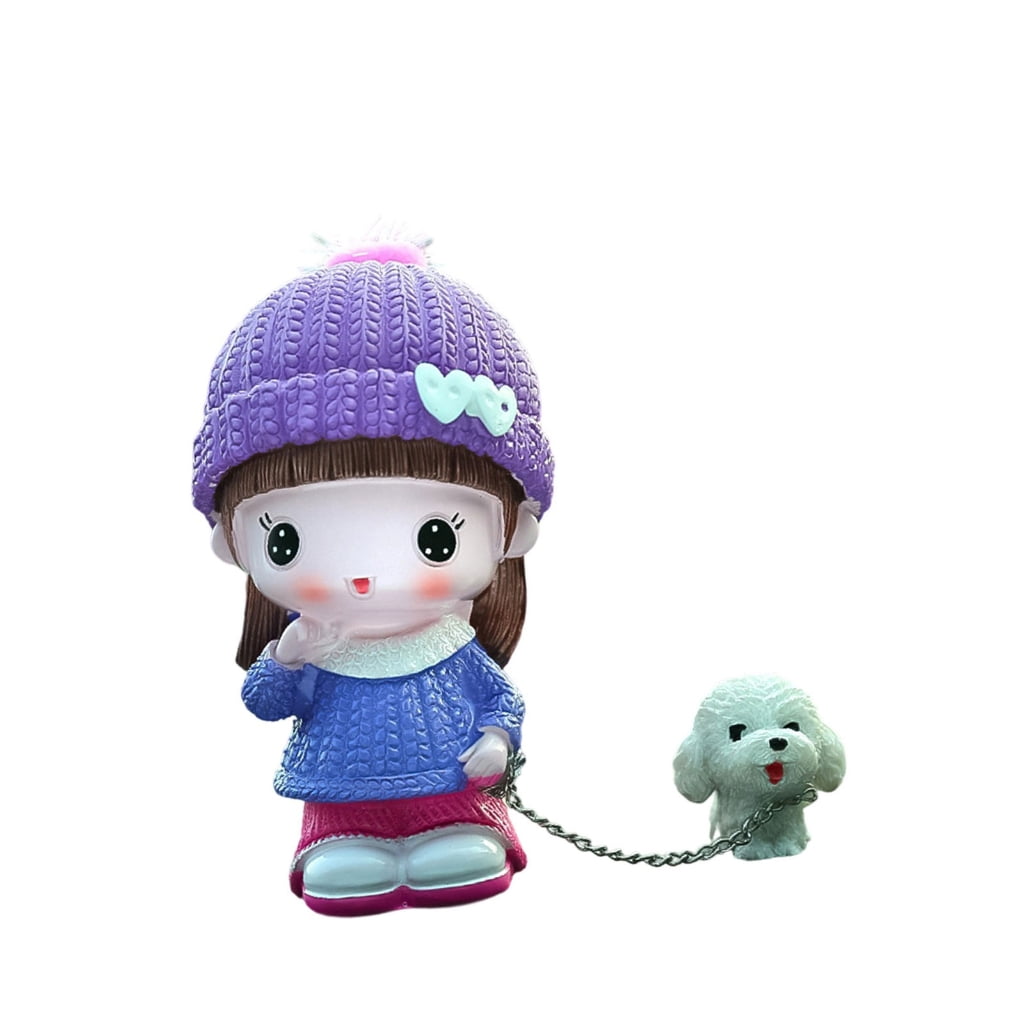 Romantics Resins Figurine Boy Girl Walking Dog Statue for Car Interior Decors - Walmart.com