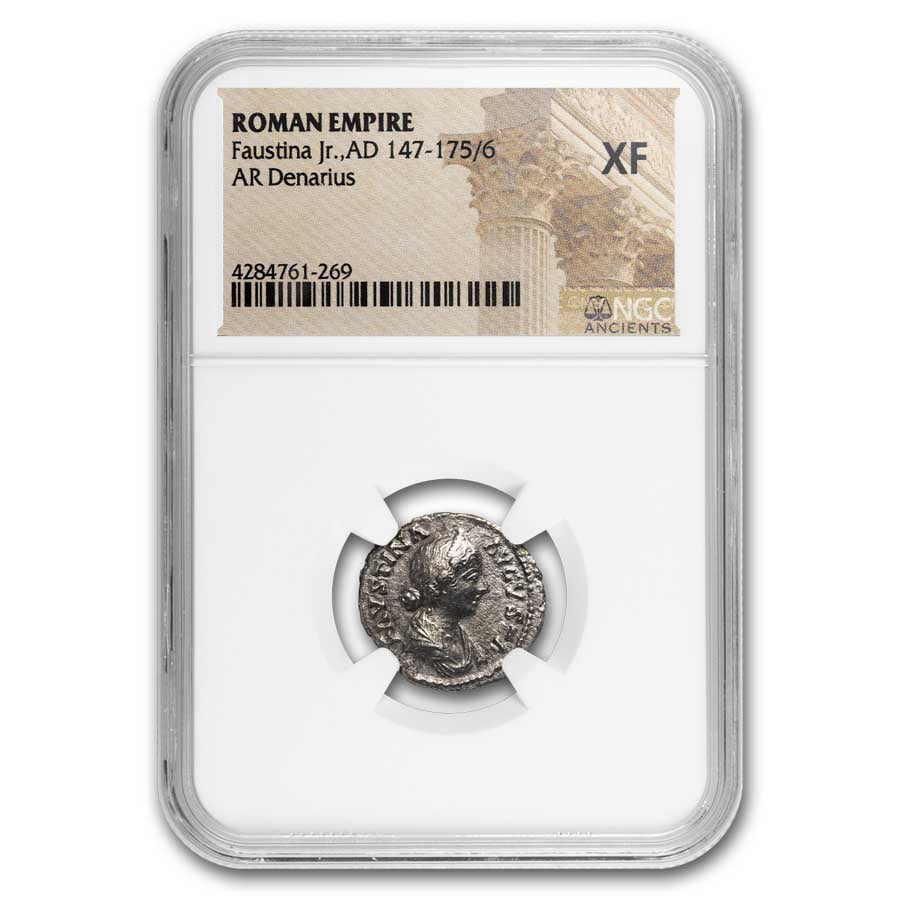 Rome AR Denarius Faustina Jr. 147-75/6 AD XF NGC (Random Coin ...
