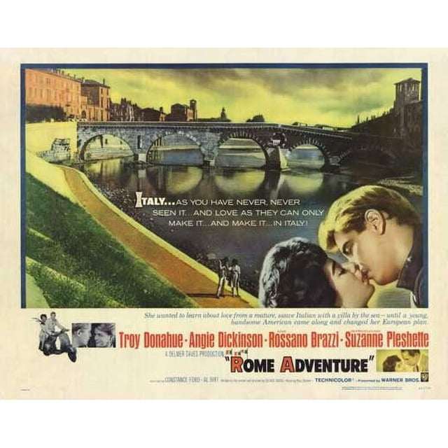 Rome Adventure - movie POSTER (Half Sheet Style A) (22" x 28") (1962 ...