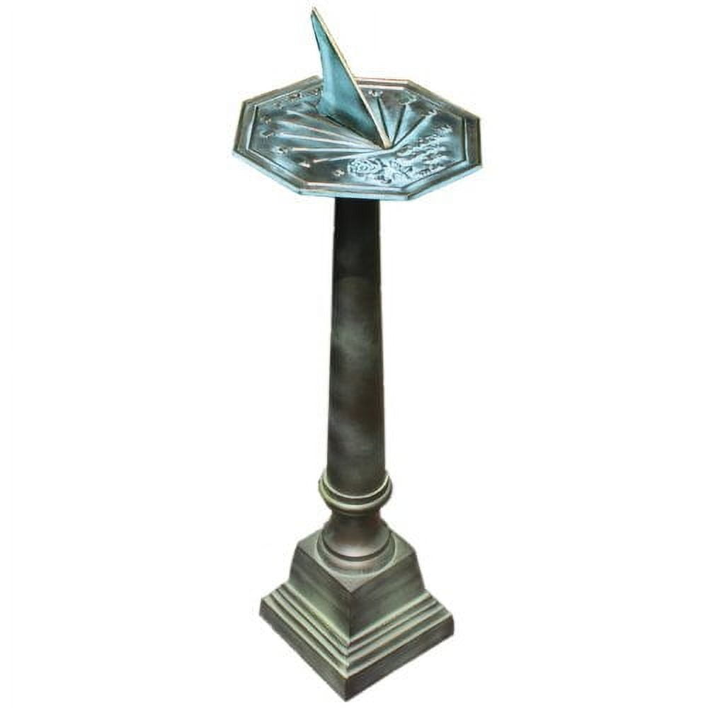 Rome B28 Aluminum Column Sundial Pedestal, Cast Aluminum with Copper ...