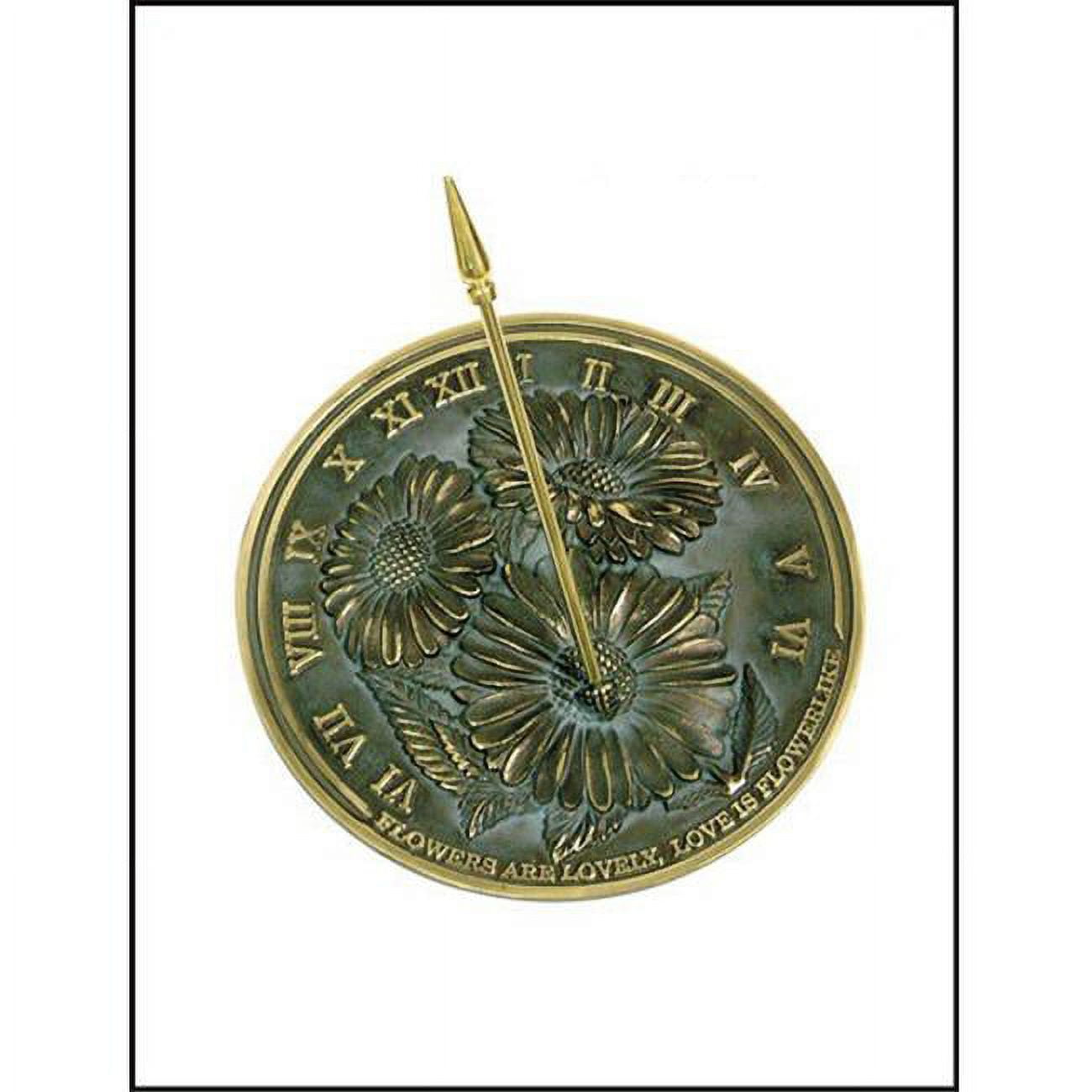 Rome Brass Flowers Sundial, Verdigris, 10" dia. - Walmart Business Supplies