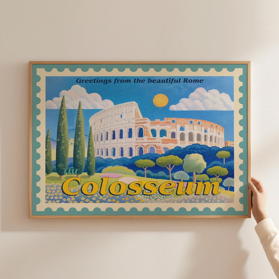 Rome Colosseum Travel Poster - Aesthetic Italian Landmark - European ...