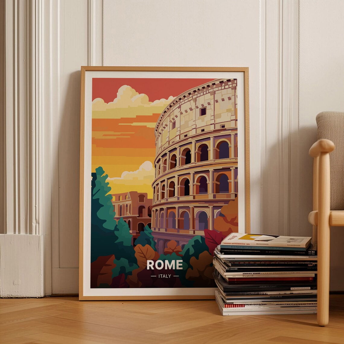 Rome Colosseum Travel Poster, Italy Inspired Wall Art, Travel Gifts ...