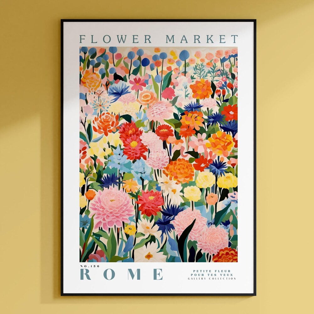 Rome Flower Market Poster, Rome Wall Decor, Rome Poster, Rome Wall Art ...