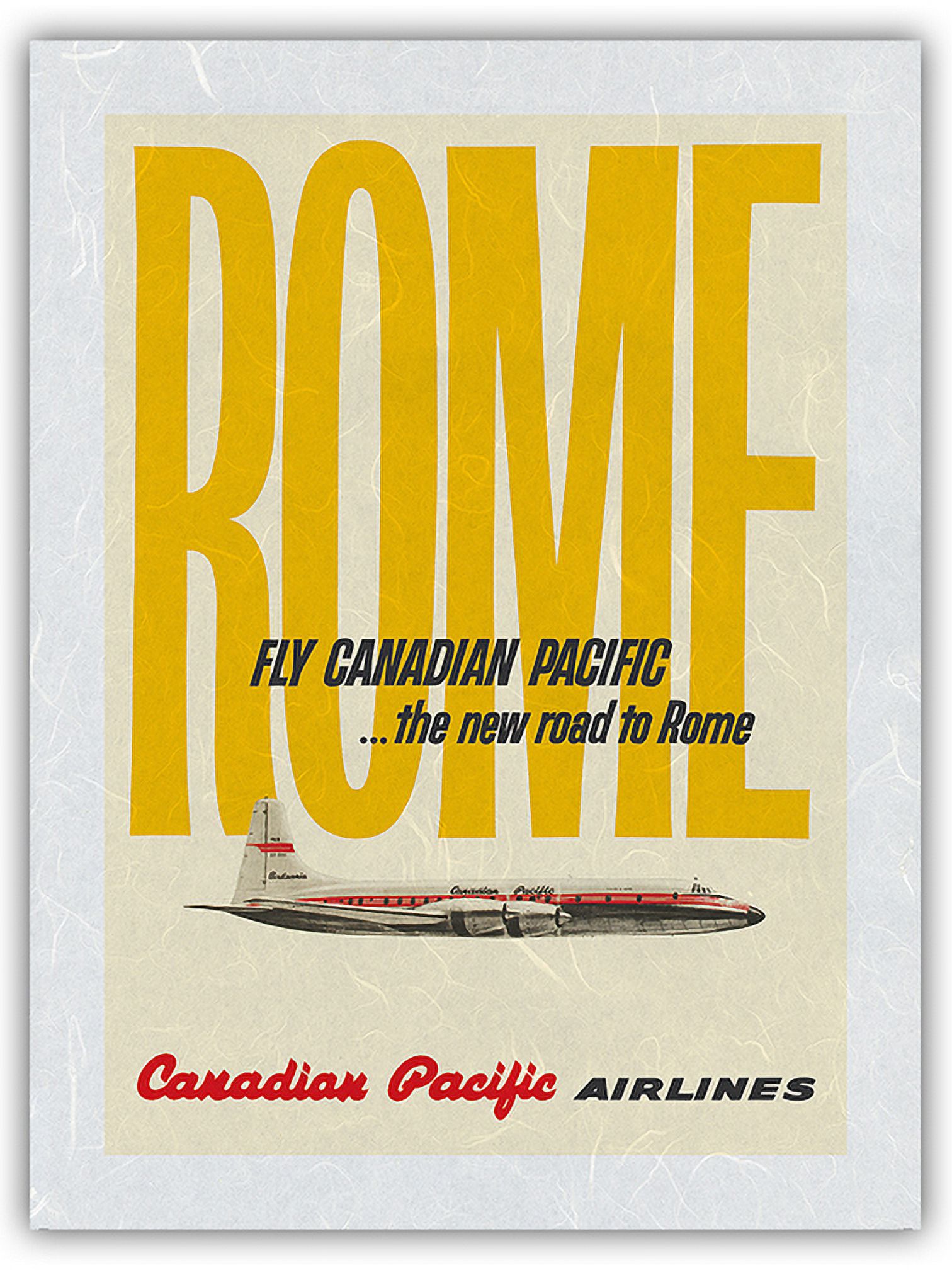 Rome - Fly Canadian Pacific Airlines - Vintage Airline Travel Poster c.1960 - Japanese Unryu ...