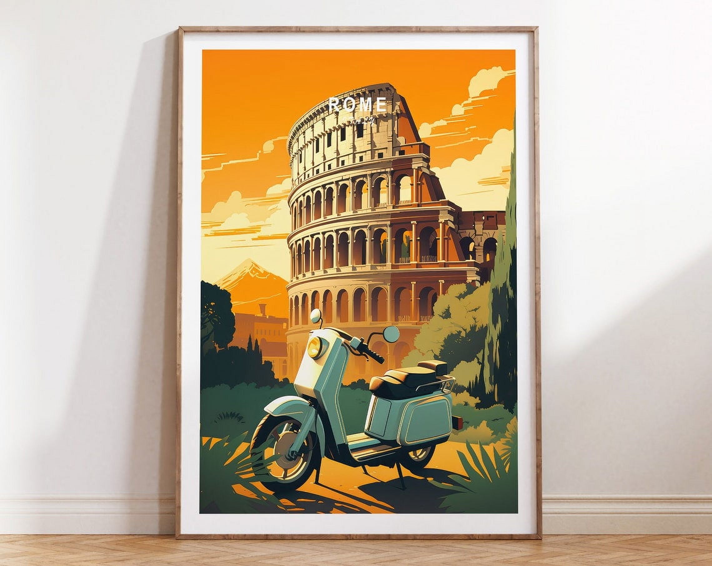 Rome Italy City Travel Poster, Italy Wall Art, Rome Colosseum Print ...