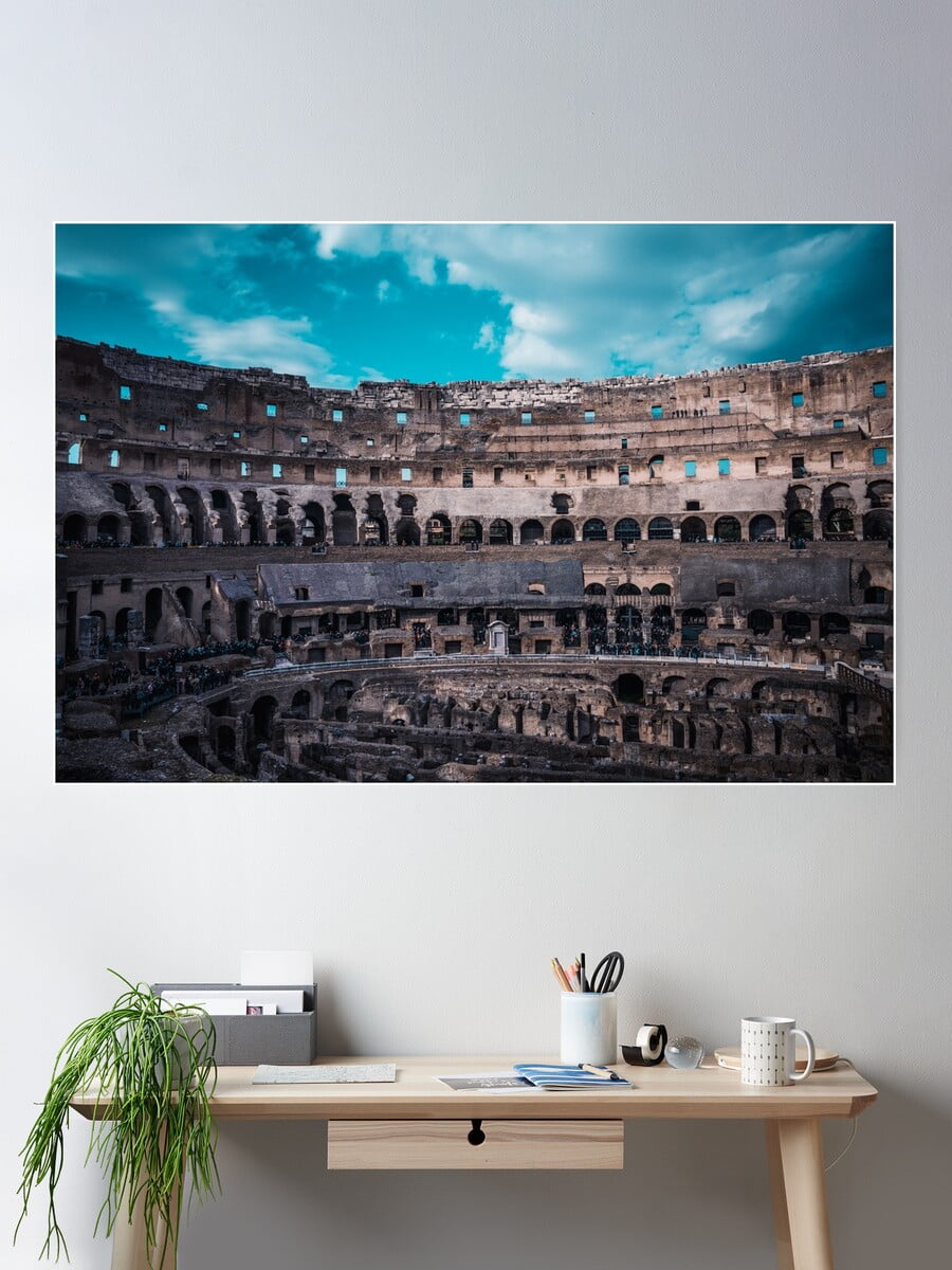 Rome Italy Colosseum Photograph Poster Wall Art, Modern Wall Decor For ...