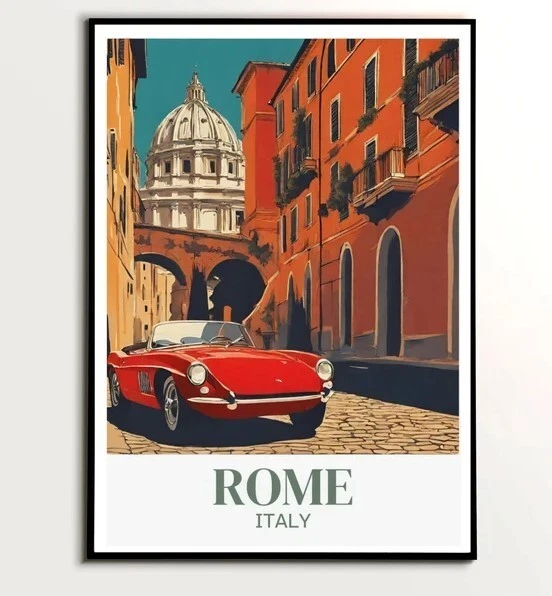 Rome Italy Poster, Rome Wall Art, Rome Vintage Travel Art Print NO ...