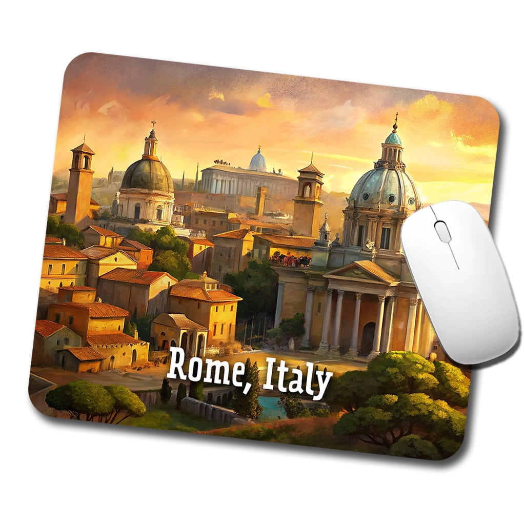 Rome, Italy Travel City Country Stamp Mouse Pad Low Profile Gaming Mat ...
