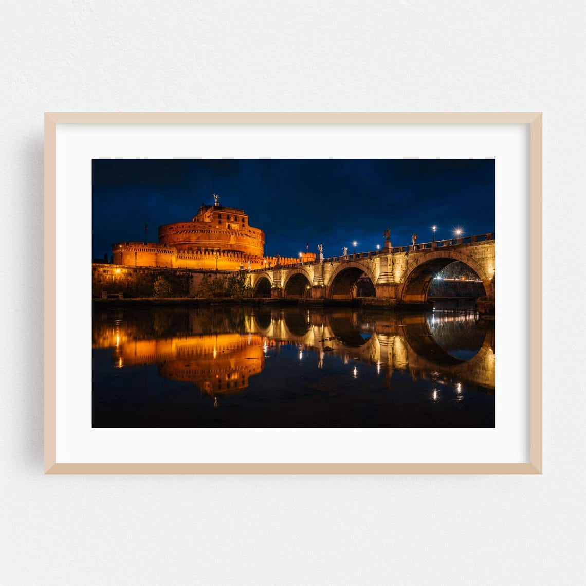 Rome Lazio Wall Art Italy Architecture Home Decor Bridge Night Sky Fine ...