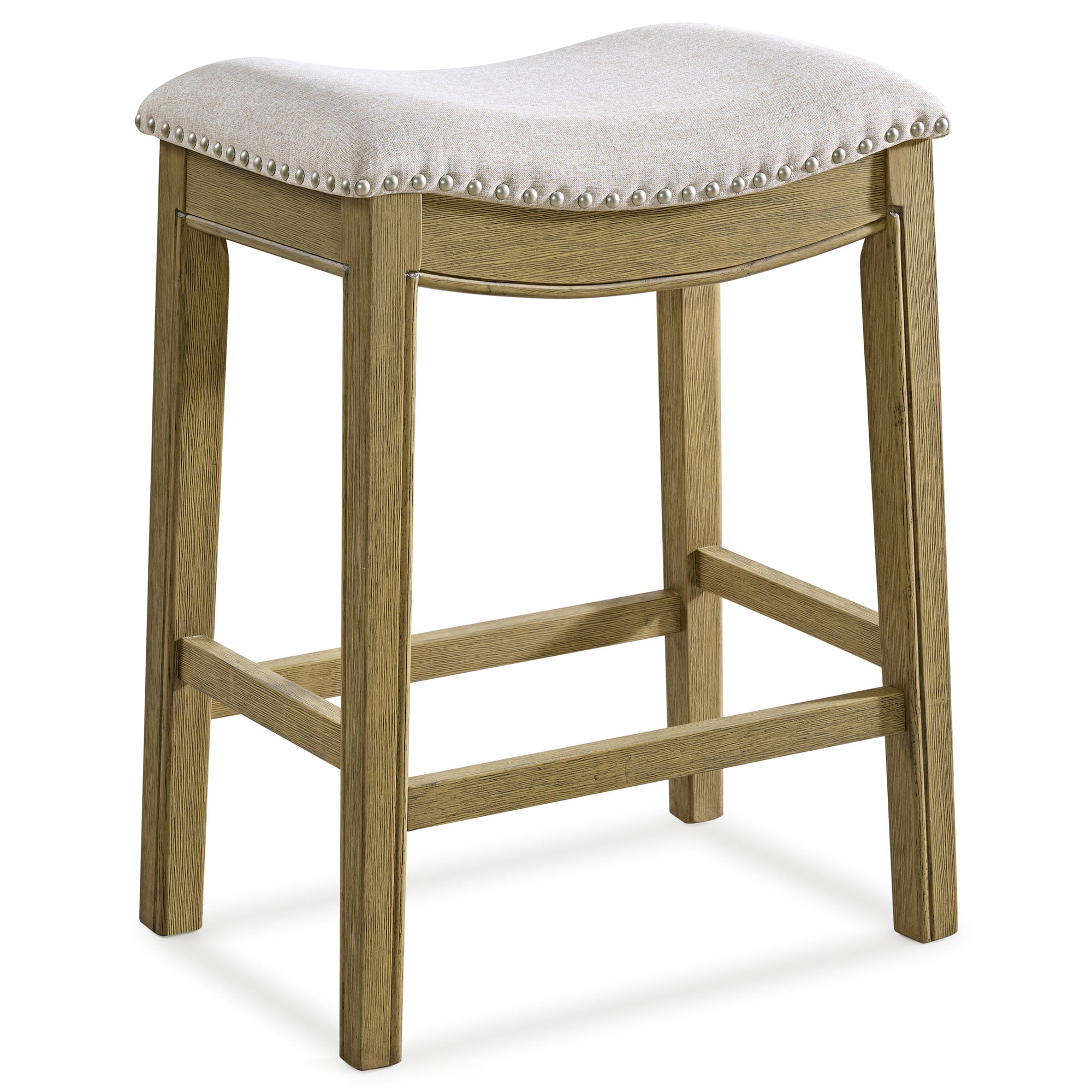 ROME + OAK Parker 26" Backless Saddle Kitchen Counter Stool, Natural ...