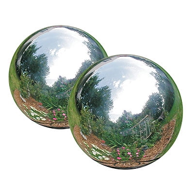 Rome Stainless Steel Gazing Balls, Silver, 8" dia., 2 Pack - Walmart.com
