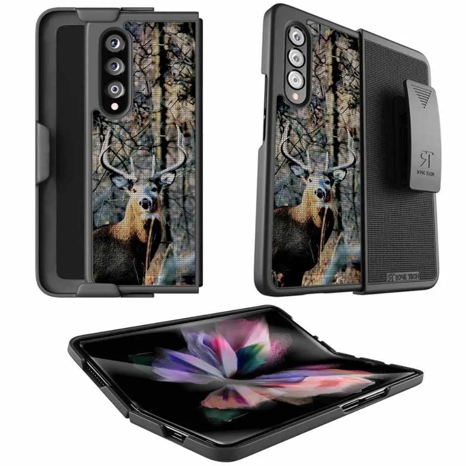 Rome Tech Samsung Galaxy Z Fold 3 Clip-On Rugged Case - Camo Deer ...