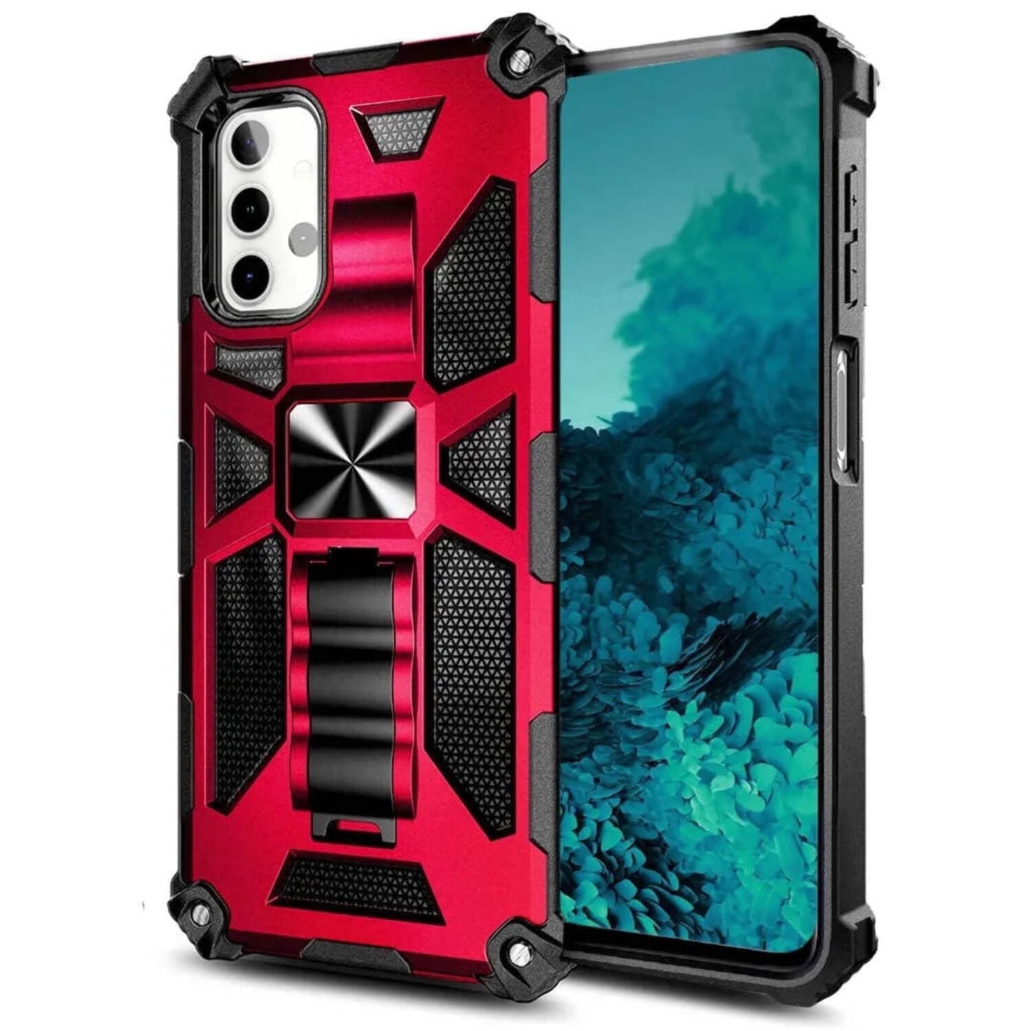 Rome Tech Samsung Galaxy A32 5G Armor Case with Metal Plate - Red ...