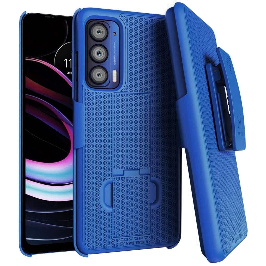 Rome Tech Motorola Moto Edge 5G UW Shell Holster Combo - Blue - Walmart.com