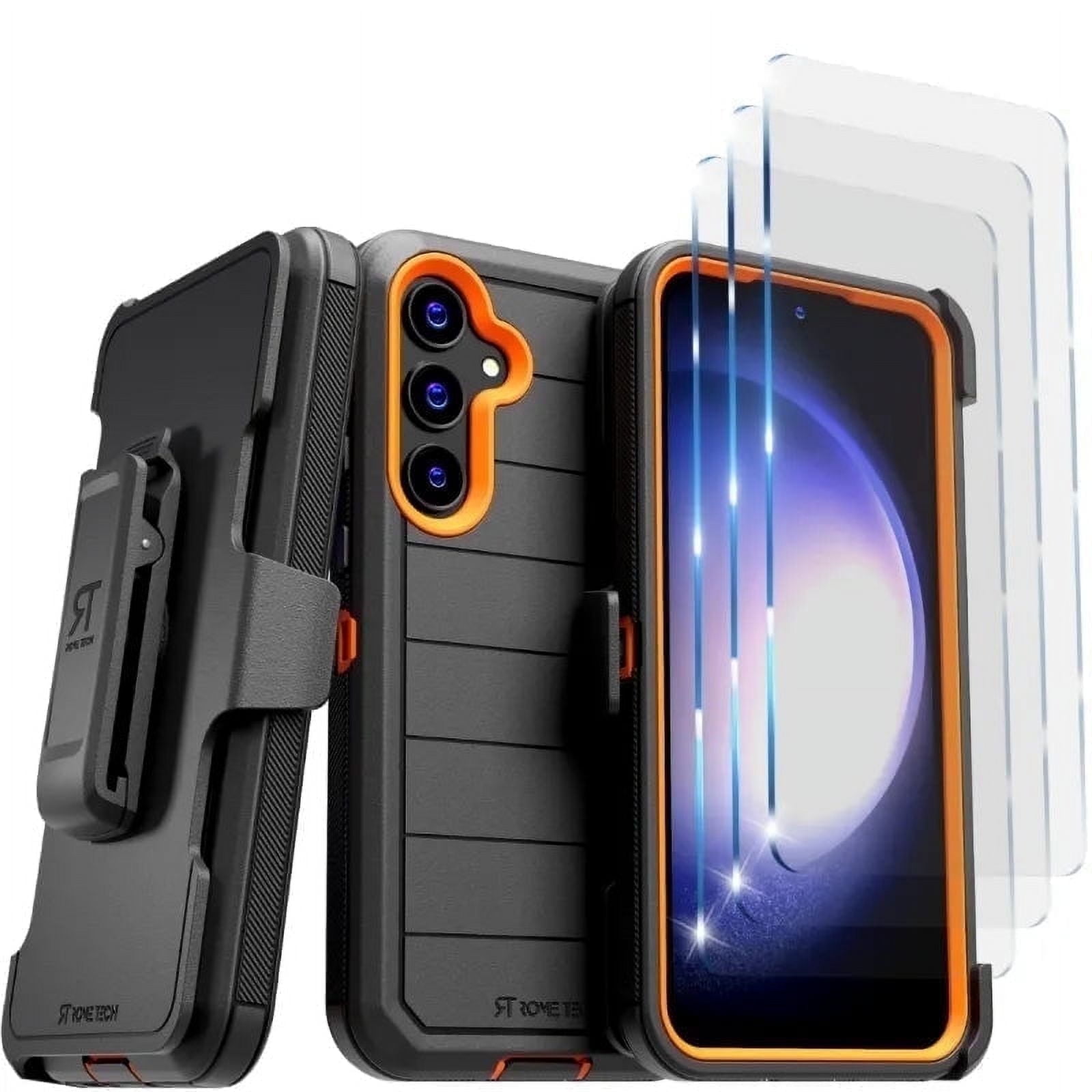 Rome Tech for Galaxy A55 5G Case with Holster and Kickstand, Black ...