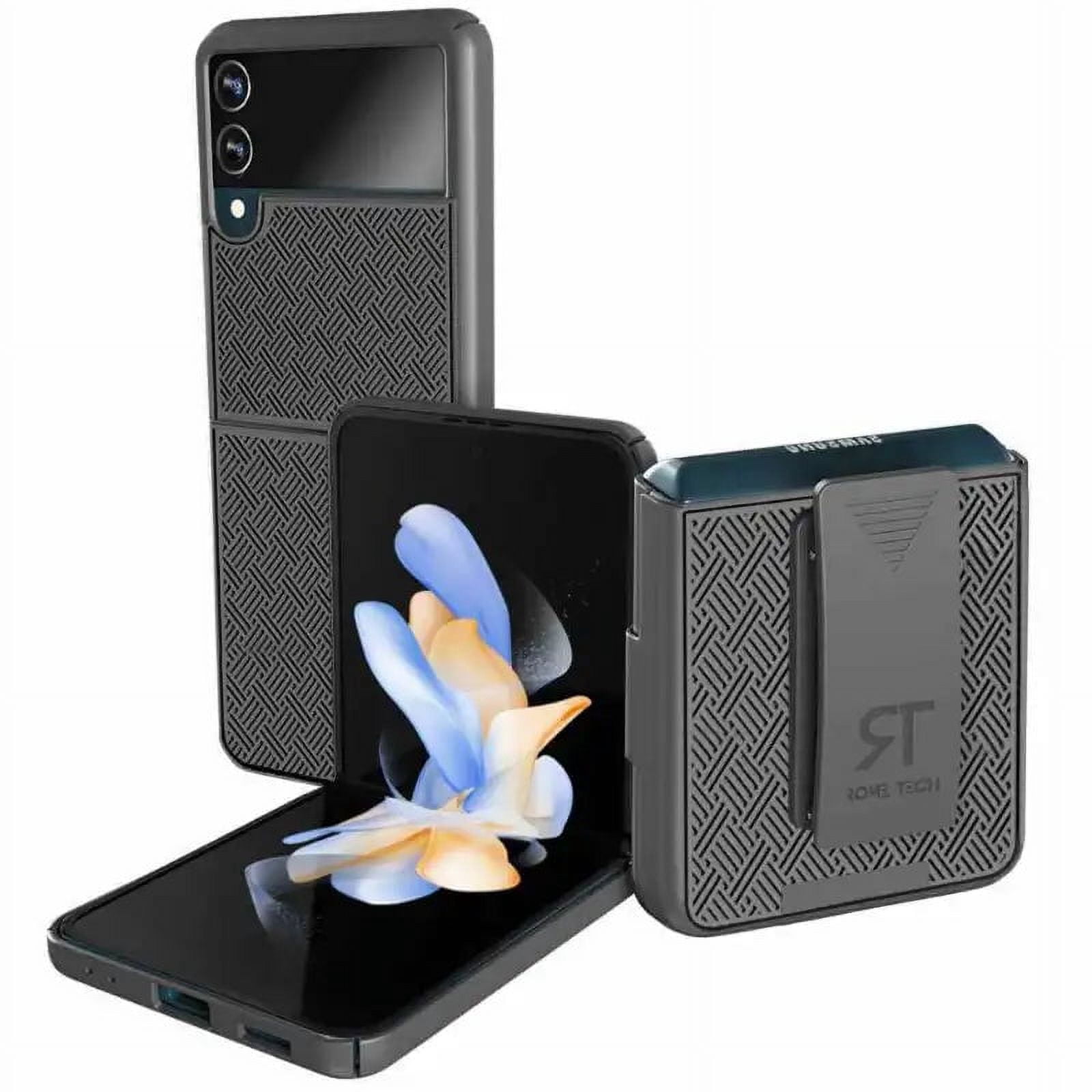 Rome Tech Samsung Galaxy Z Flip 4 Shell Holster Combo Case - Black ...