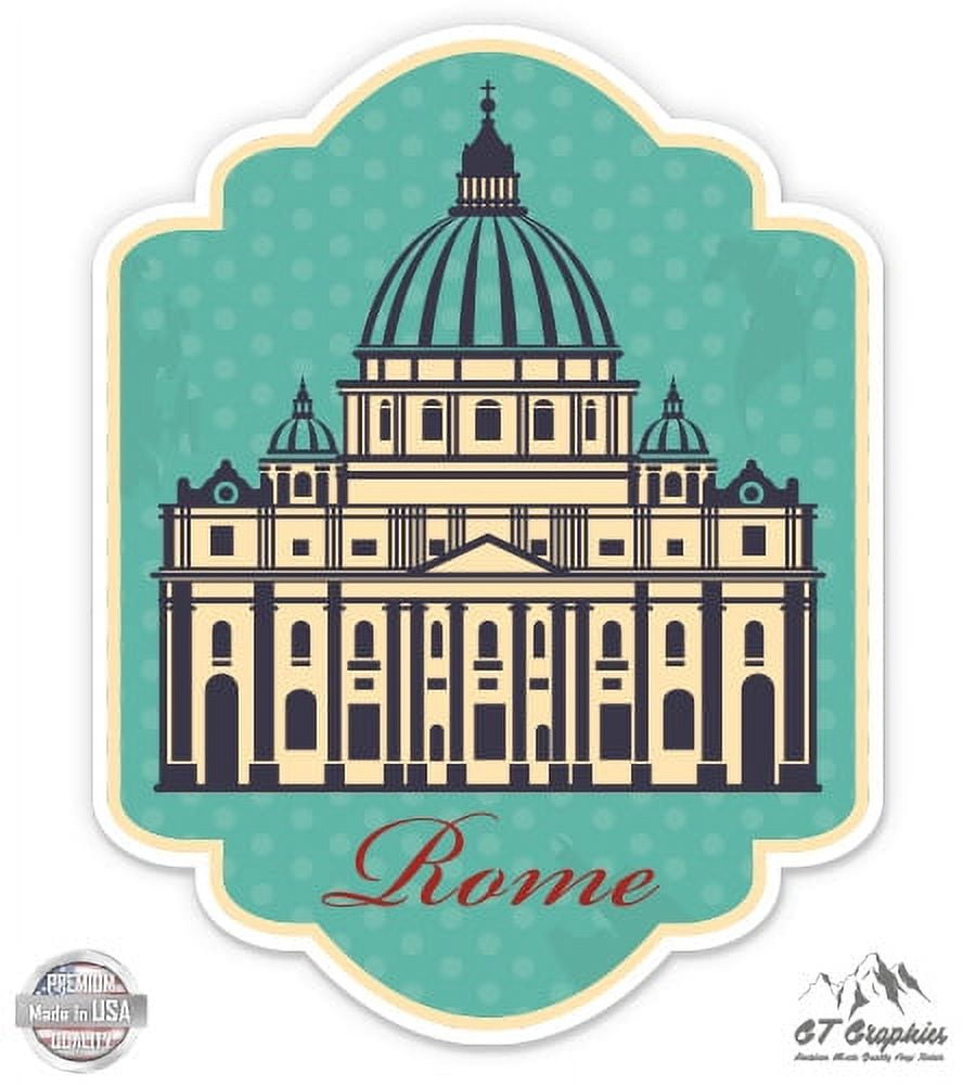 Rome Travel - 5" Vinyl Sticker - For Car Laptop I-Pad - Waterproof ...