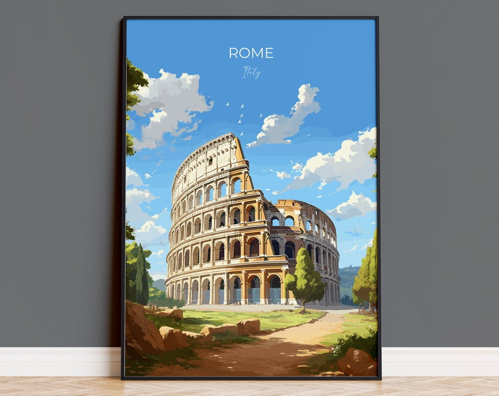Rome Travel Poster, Travel Print Of Rome, Italy Poster, Rome Art Lovers ...