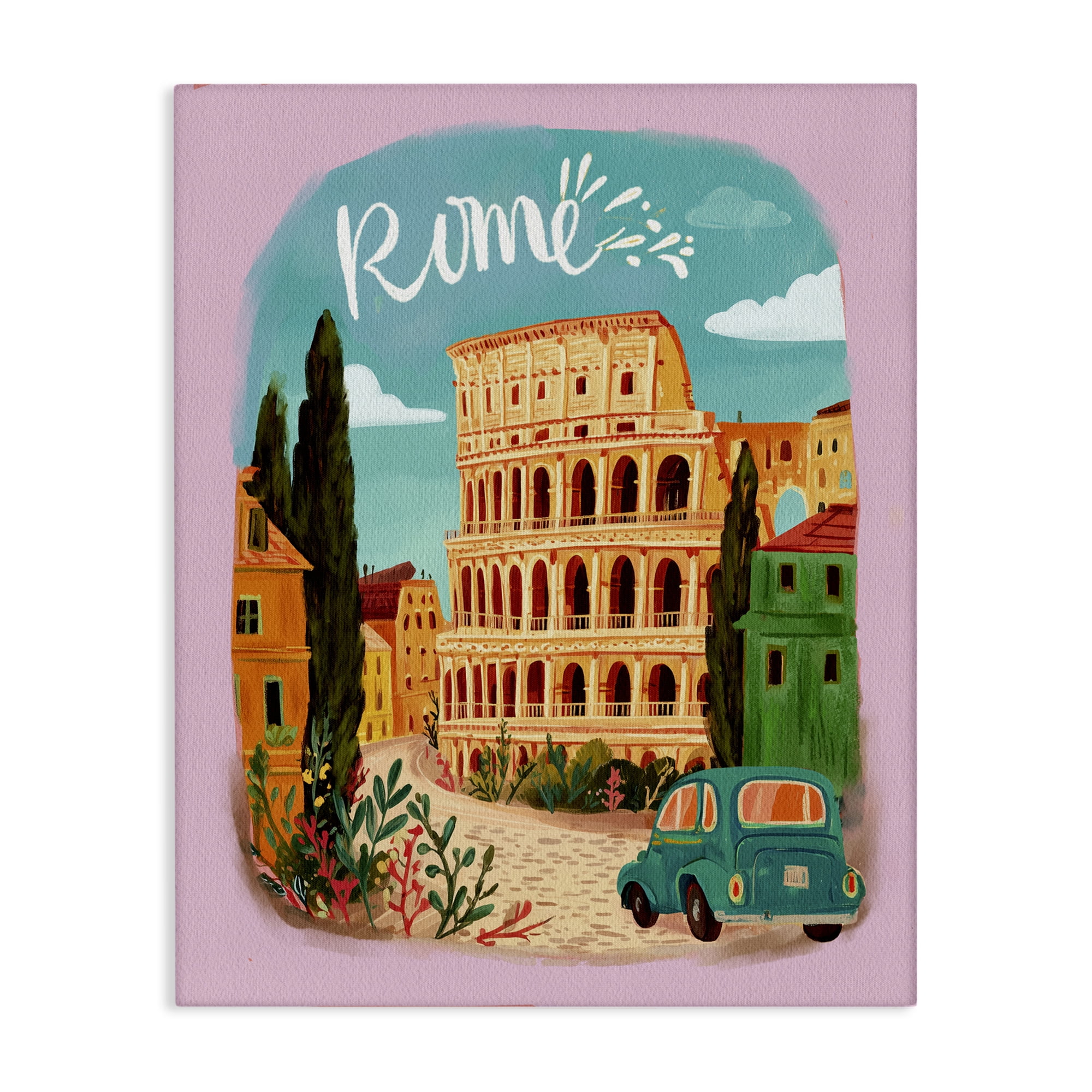 Rome Travel Spot Architecture Canvas Wall Art, design by Yen - Walmart.com