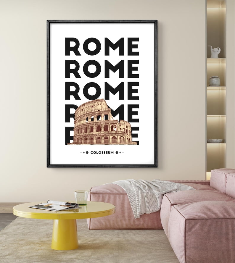 Rome Wall Art, Colosseum Poster, Rome Printable Download, Italian ...