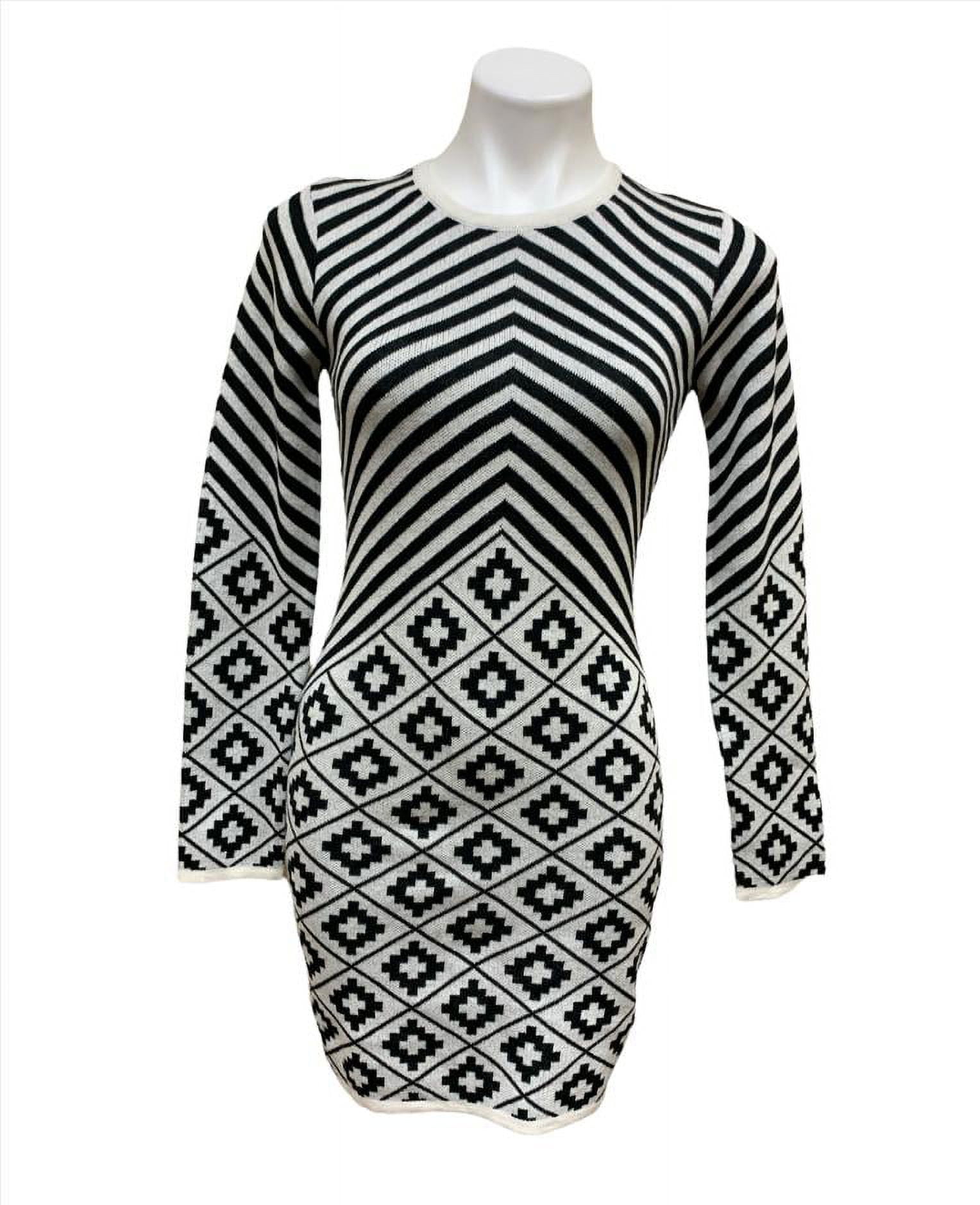 Romeo & Juliet IVORY/BLACK Women's Geo Print Sheath Mini Dress S ...
