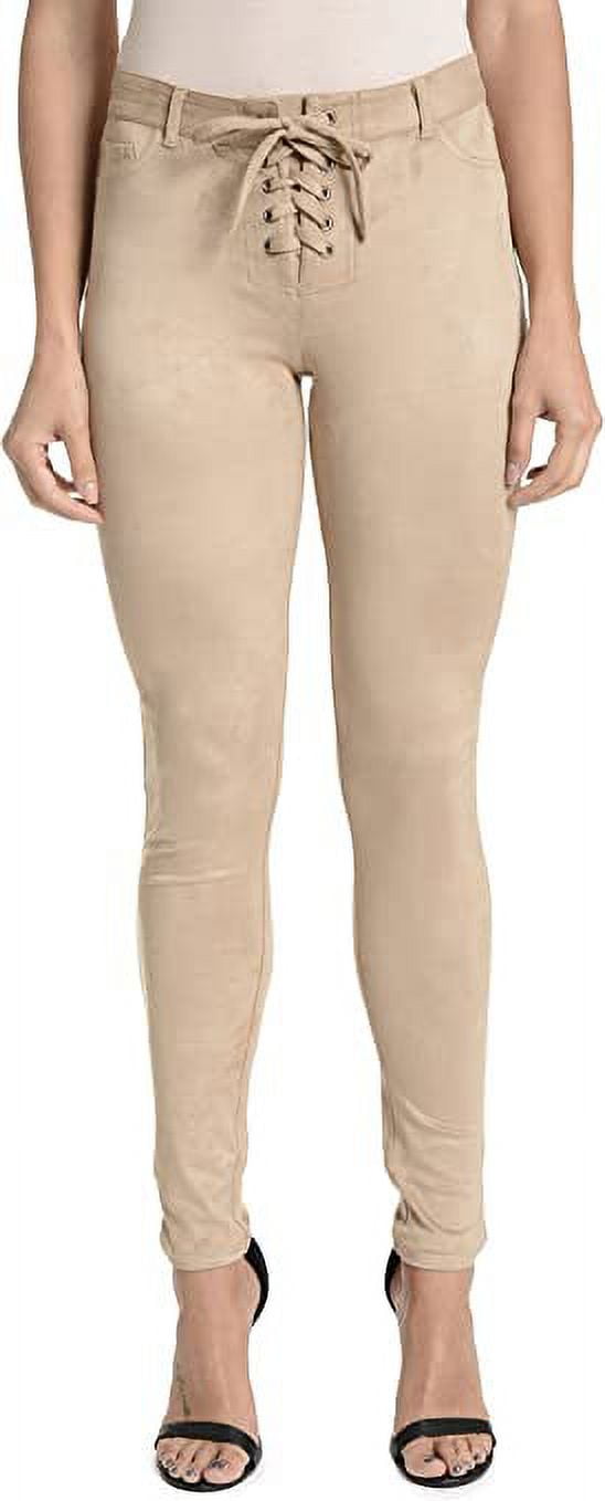 Romeo and Juliet Couture Women's Suede Tie Front Pants, Medium ...